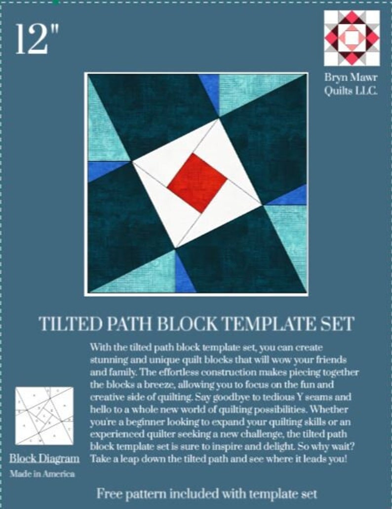 Tilted Path Block Template Set W/ Pattern - Etsy