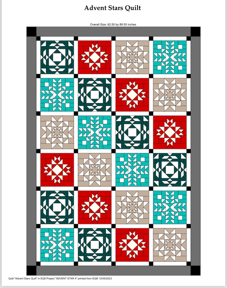 Advent Stars Quilt Pattern - Etsy