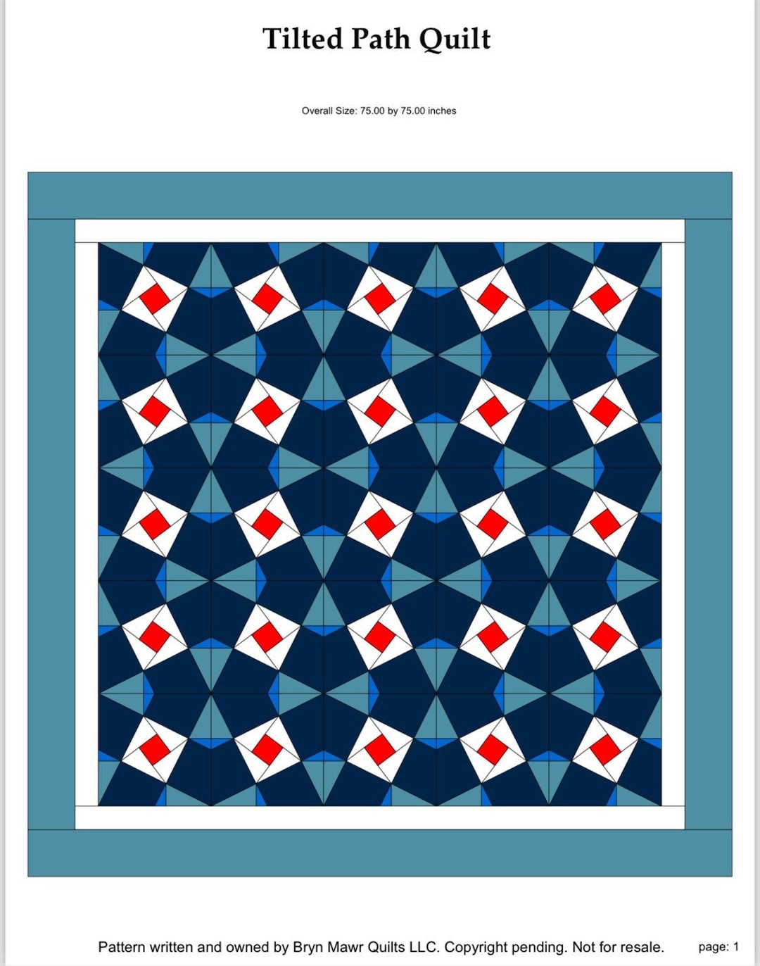Tilted Path Quilt Pattern (physical Copy) - Etsy