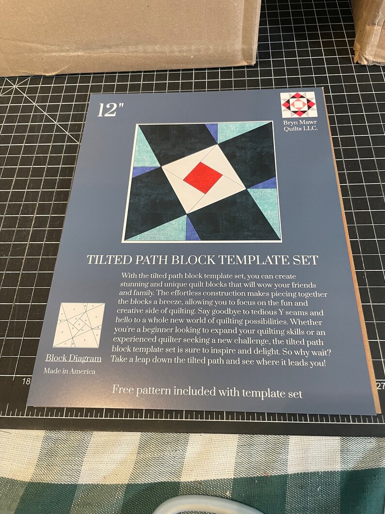 Tilted Path Block Template Set W/ Pattern - Etsy
