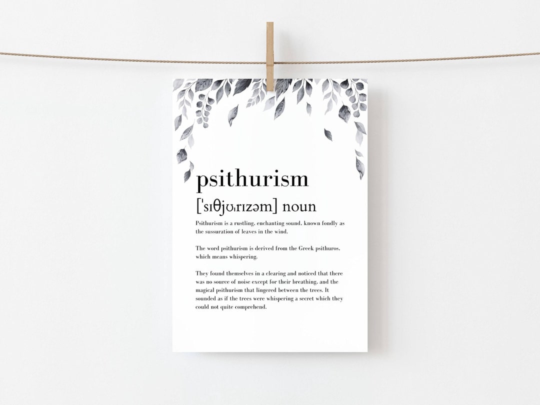 Psithurism Definition Print. Digital Wall Art. Vocabulary Print ...