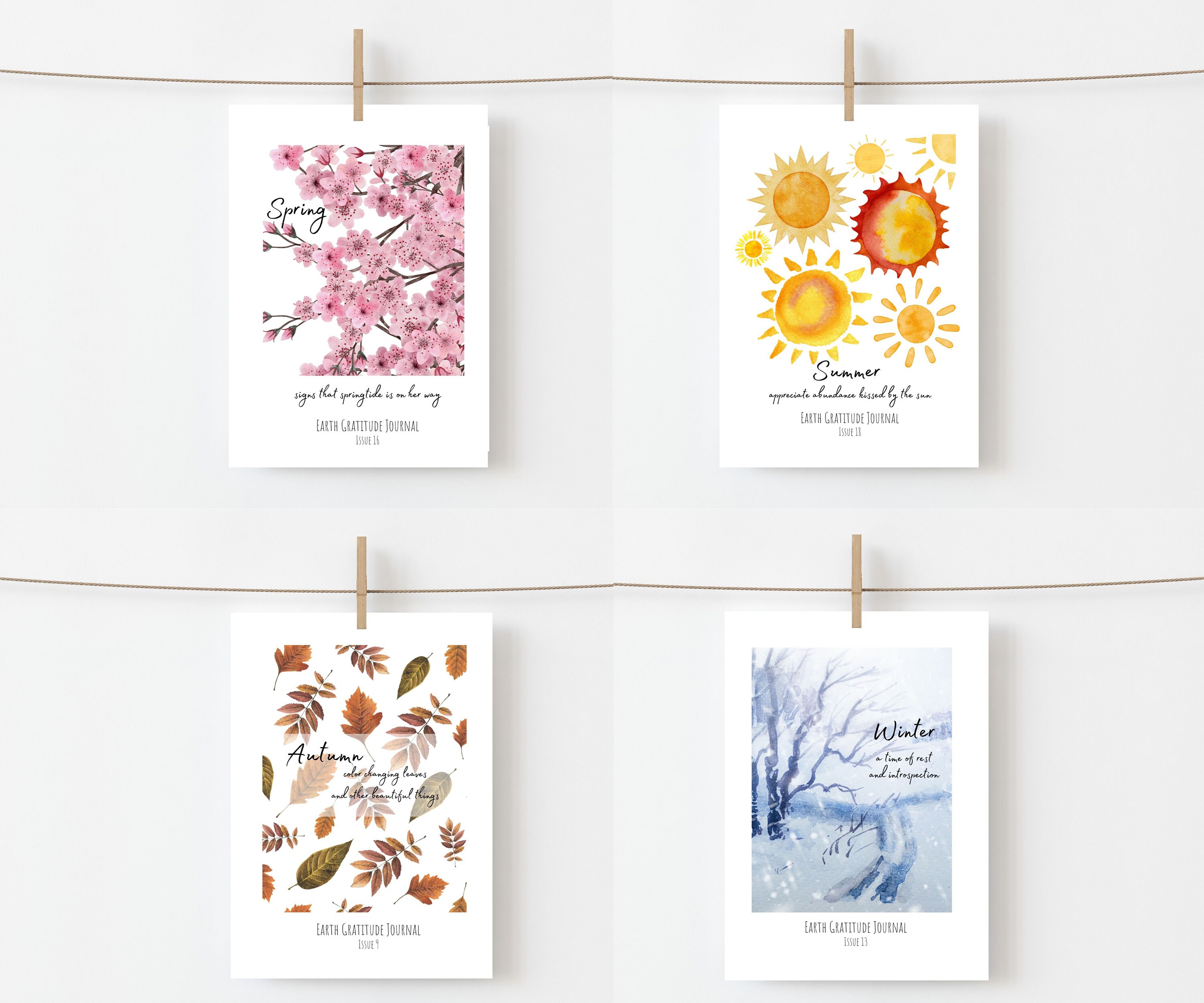 4 Seasons Gratitude Journal Prompts: Earth Connection (downloadable PDF ...