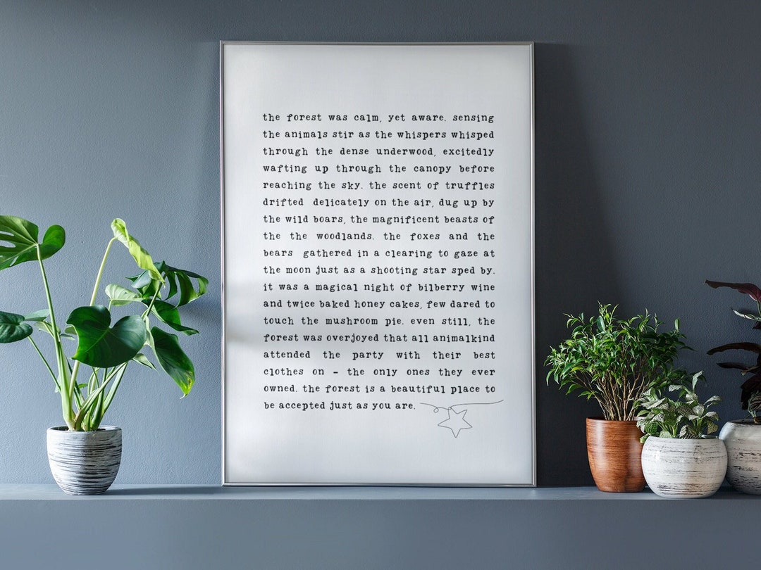 The Forest. Typography Art. Printable Poster. Earth Gratitude. Poetry ...
