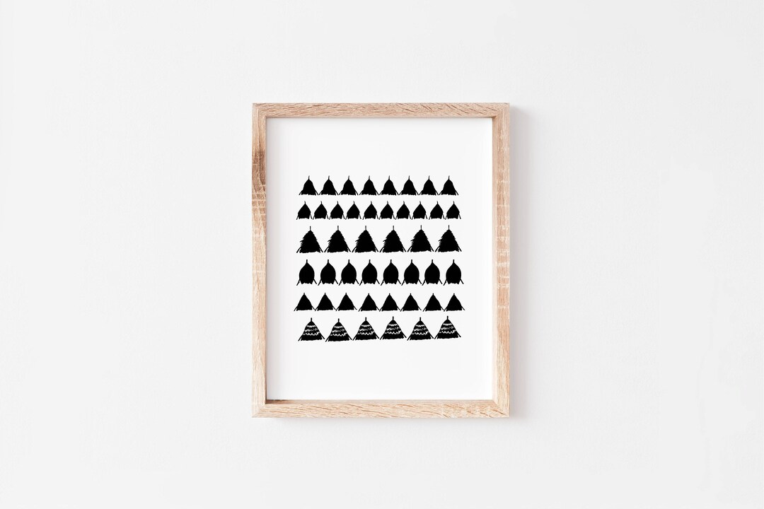Modern Haystack Print. Set of 4. Black and White, White on Black, Blue ...