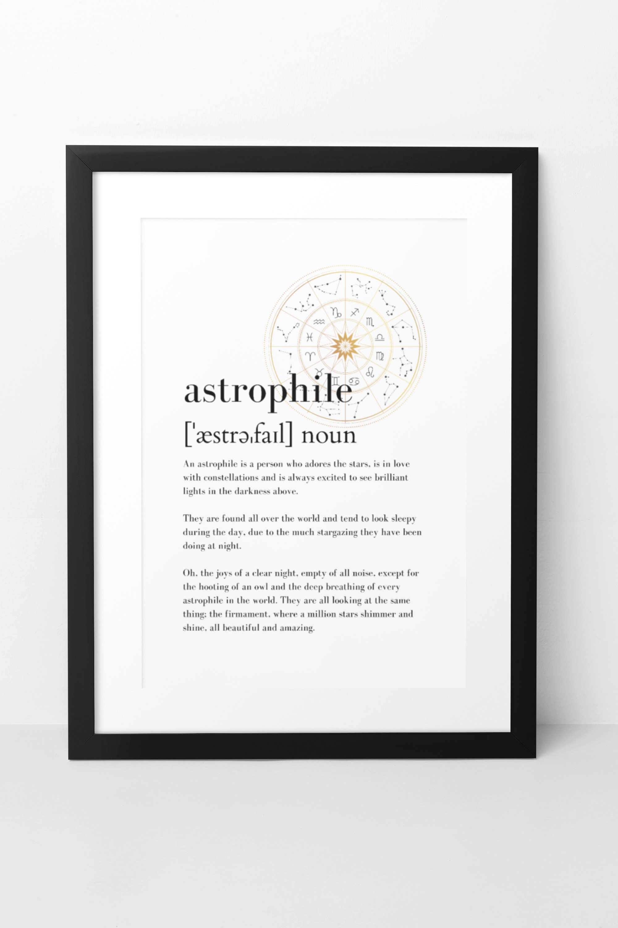 Astrophile Definition Print: Star Lover Gift (digital Download) - Etsy