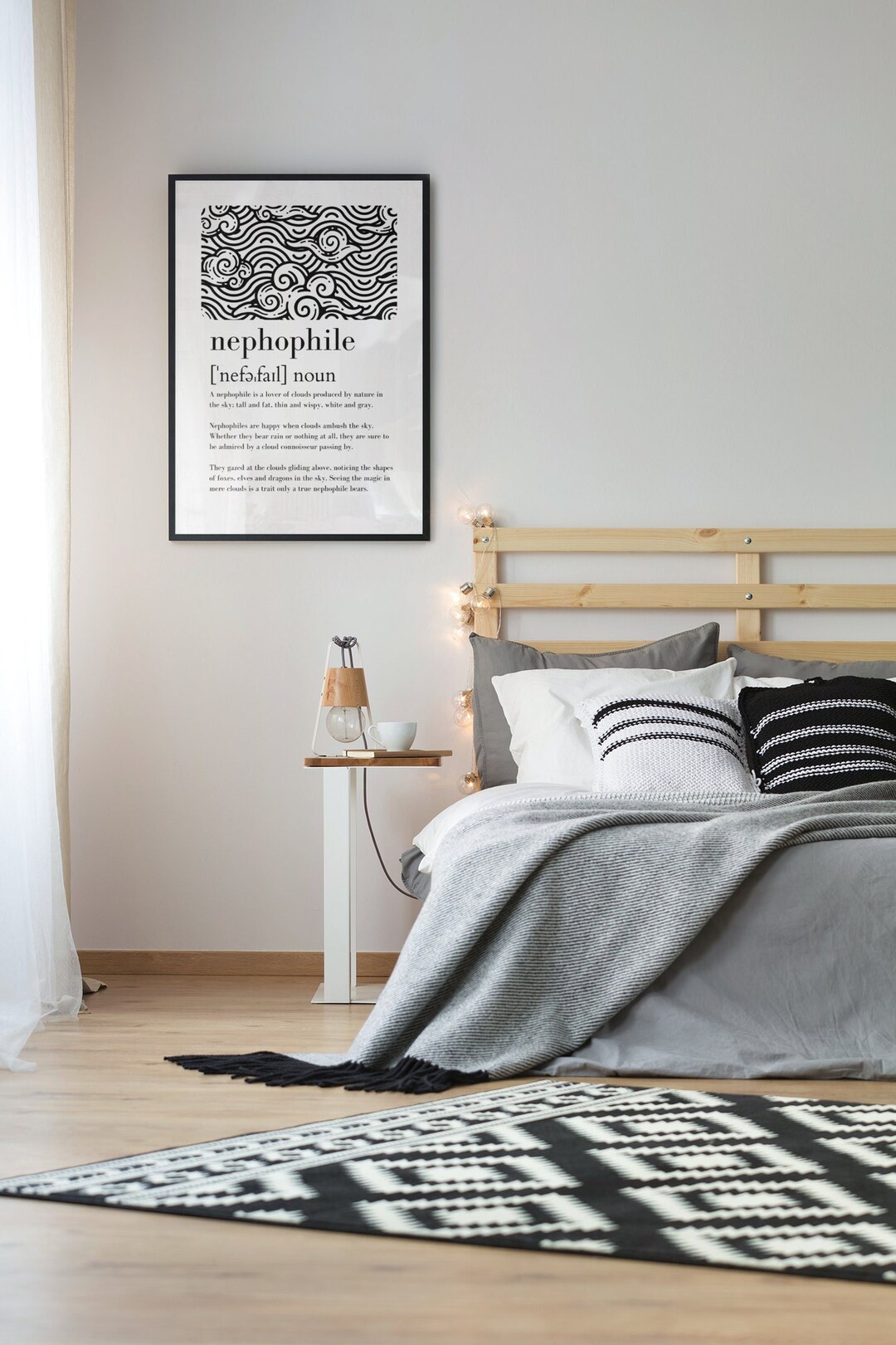 Buy Nephophile Definition Print Digital Wall Art Vocabulary Print Instant Download Sky ...