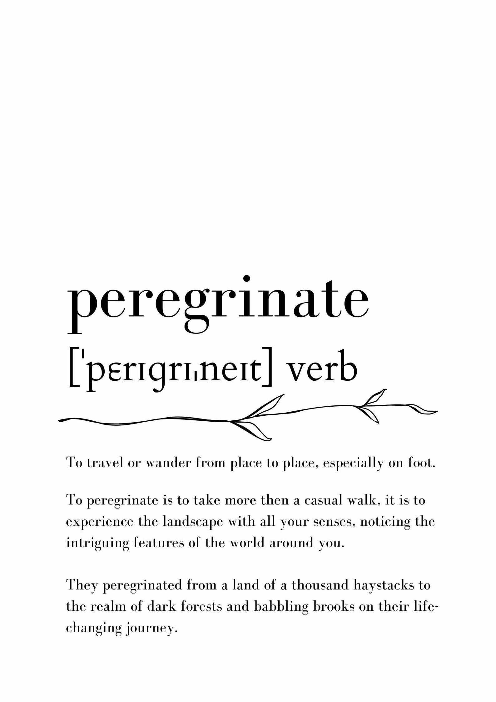 Peregrinate Definition Print: Nature Vocabulary Wall Art (digital ...