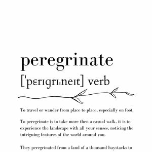 Peregrinate Definition Print: Nature Vocabulary Wall Art (digital ...