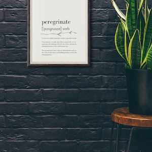 Peregrinate Definition Print: Nature Vocabulary Wall Art (digital ...