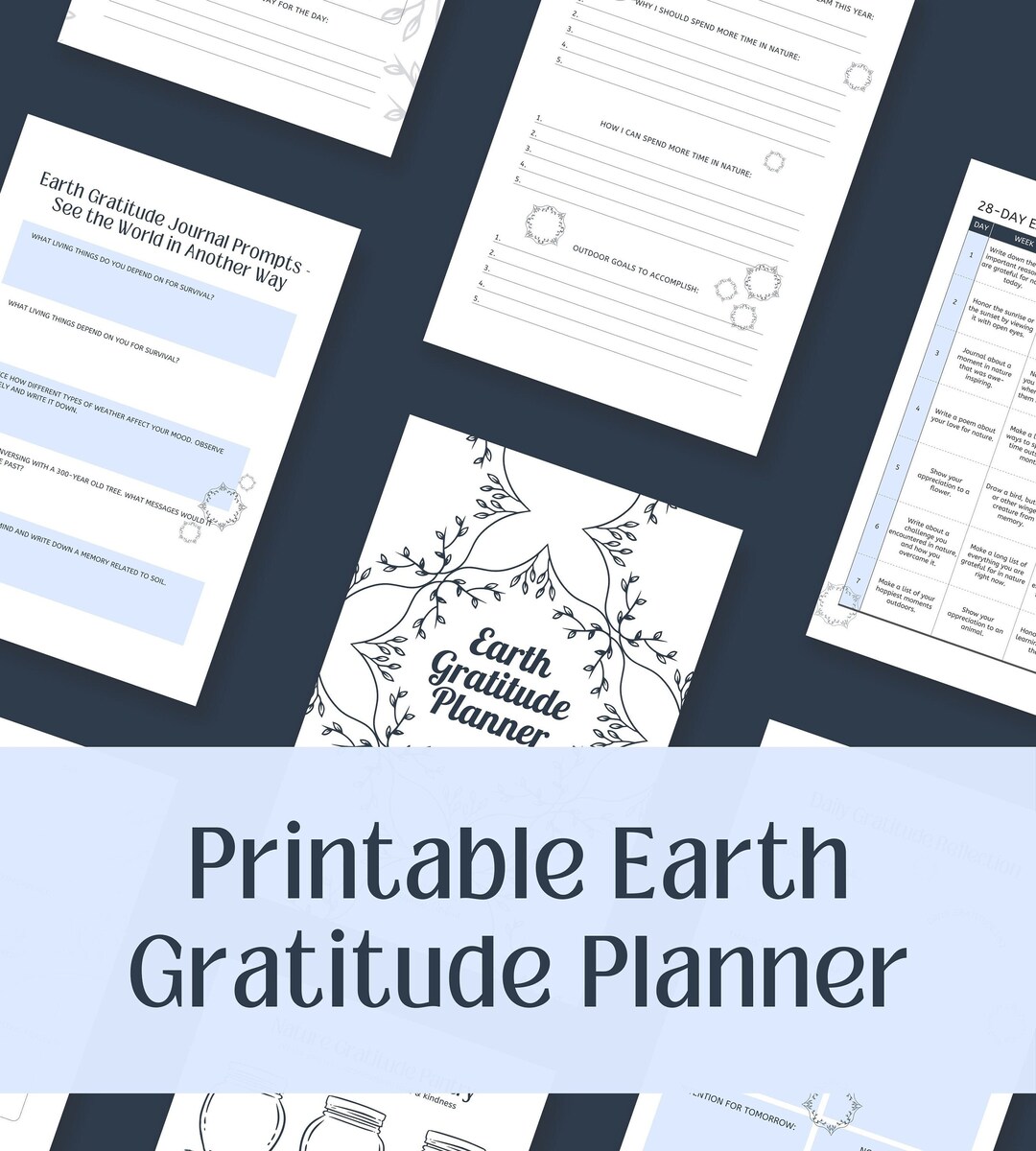Earth Gratitude Journal: Nature Lover Printable Planner (PDF) - Etsy