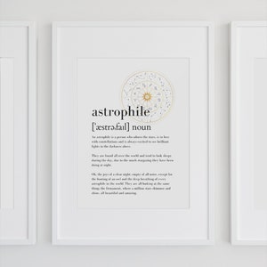 Astrophile Definition Print: Star Lover Gift (digital Download) - Etsy