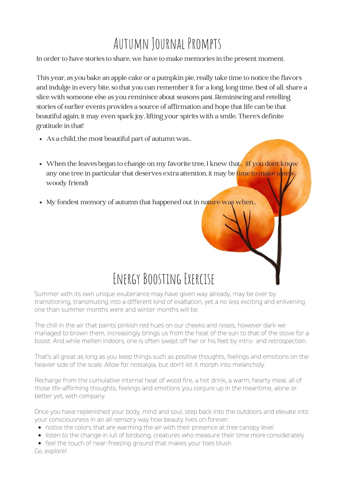 4 Seasons Gratitude Journal Prompts: Earth Connection (downloadable PDF ...