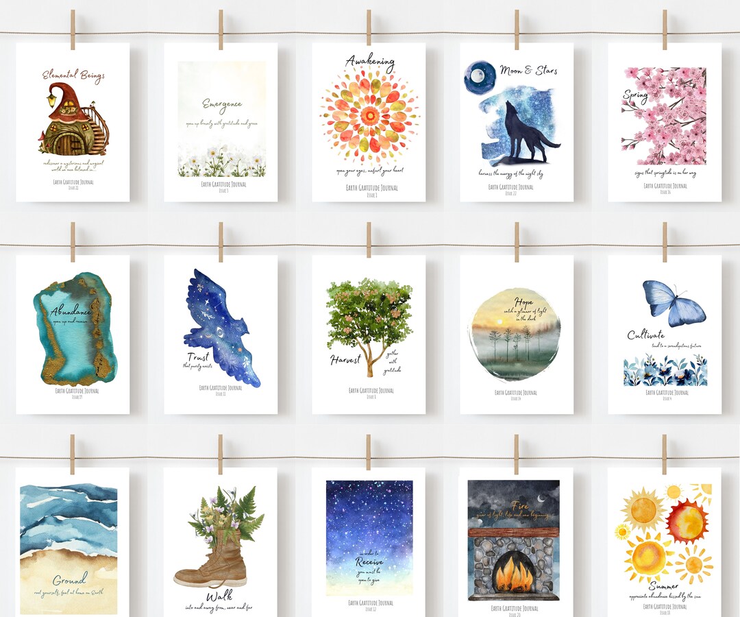 Set of 24 Earth Gratitude Journals | Huge Bundle | Journal Prompts ...