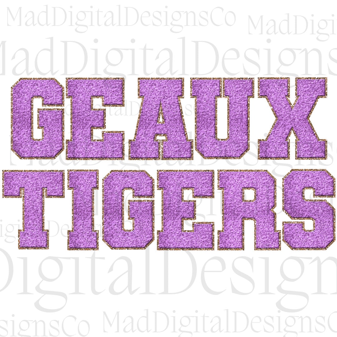 LSU Geaux Tigers Faux Chenille Png Svg // Lsu, Lsu Tigers, Lsu Png ...