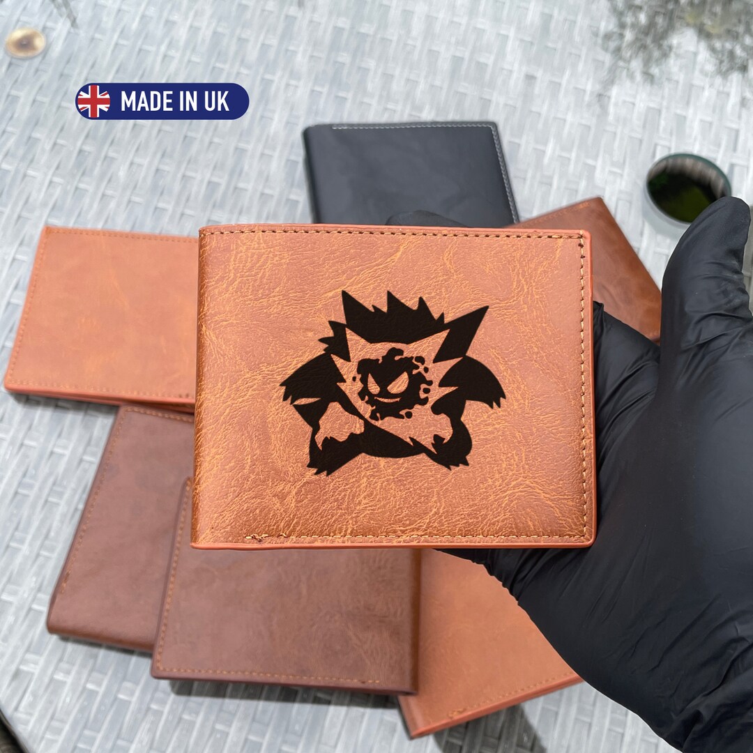 Gengar Haunter Gastly Evolution Custom Leather Wallet for Men ...
