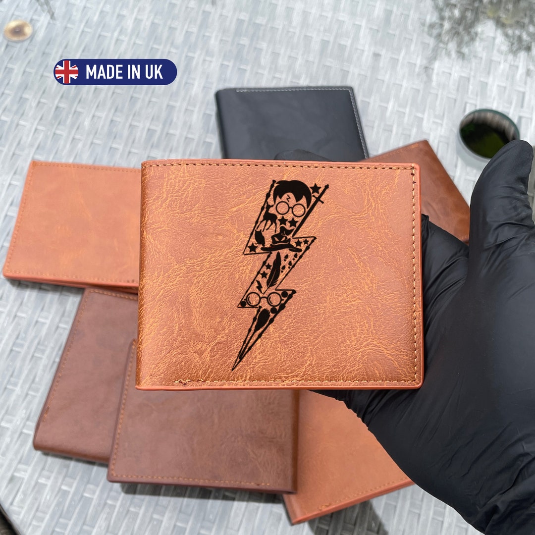 HP Potter Wizard Scar Custom Leather Wallet for Men/personalized Men's ...