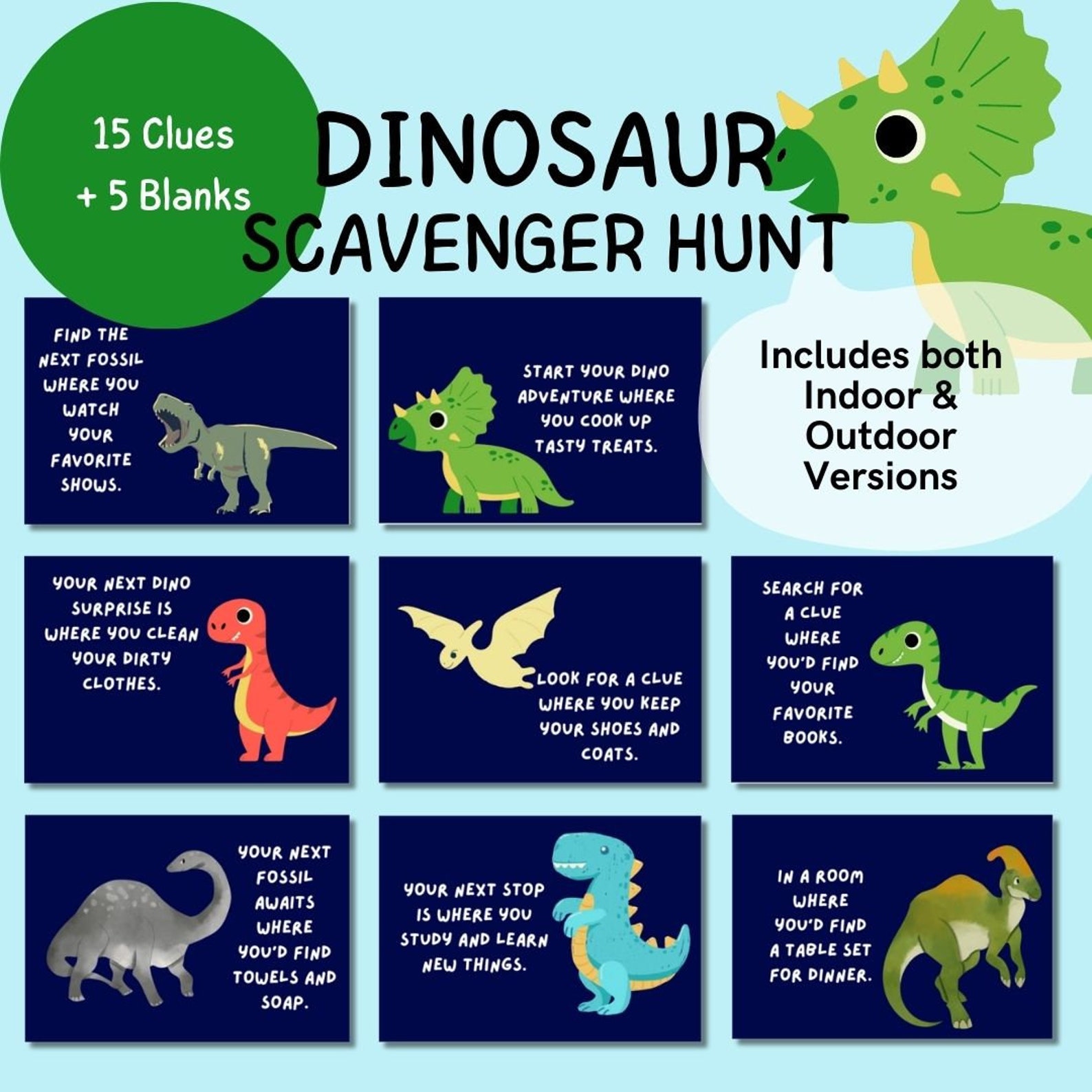 Dinosaur Scavenger Hunt, Indoor Scavenger Hunt, Outdoor Scavenger Hunt ...