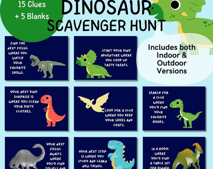 Dinosaur Scavenger Hunt, Indoor Scavenger Hunt, Outdoor Scavenger Hunt ...