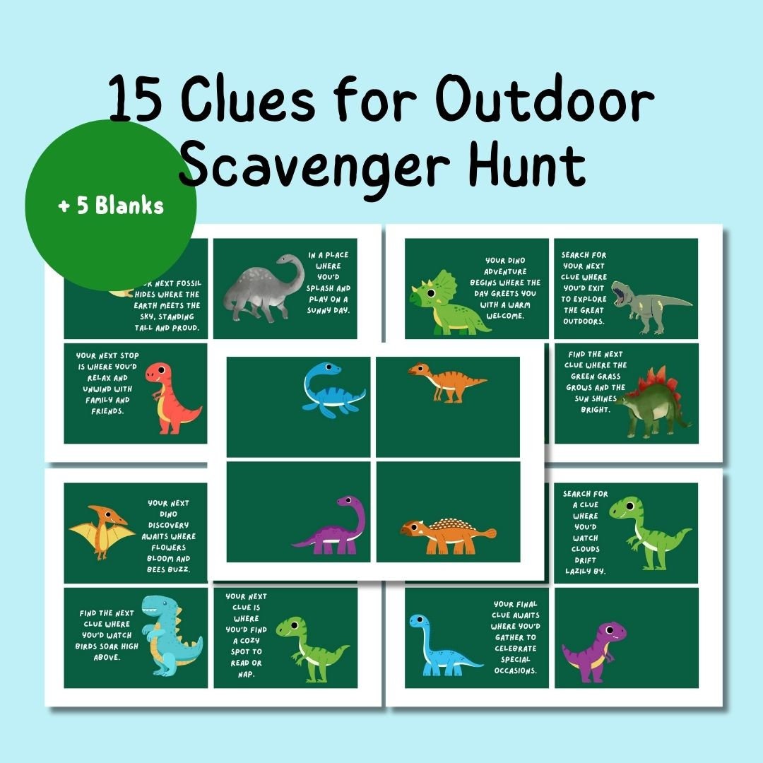 Dinosaur Scavenger Hunt, Indoor Scavenger Hunt, Outdoor Scavenger Hunt ...