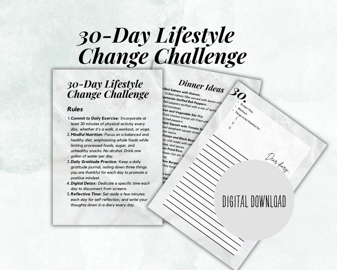 30 Days Challenge, 30-day Challenge, Lifestyle Change Challenge, Self ...