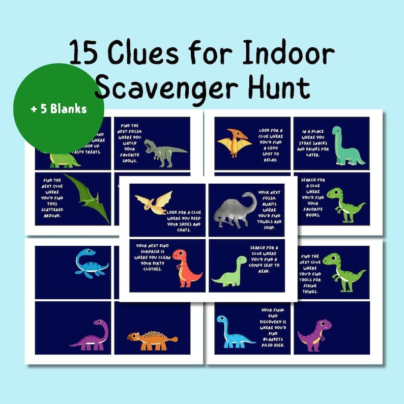 Dinosaur Scavenger Hunt, Indoor Scavenger Hunt, Outdoor Scavenger Hunt ...