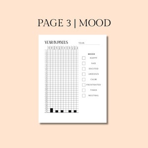 Year in Pixels, Pixel Tracker, Mood Tracker, Habit Tracker, Self-care ...