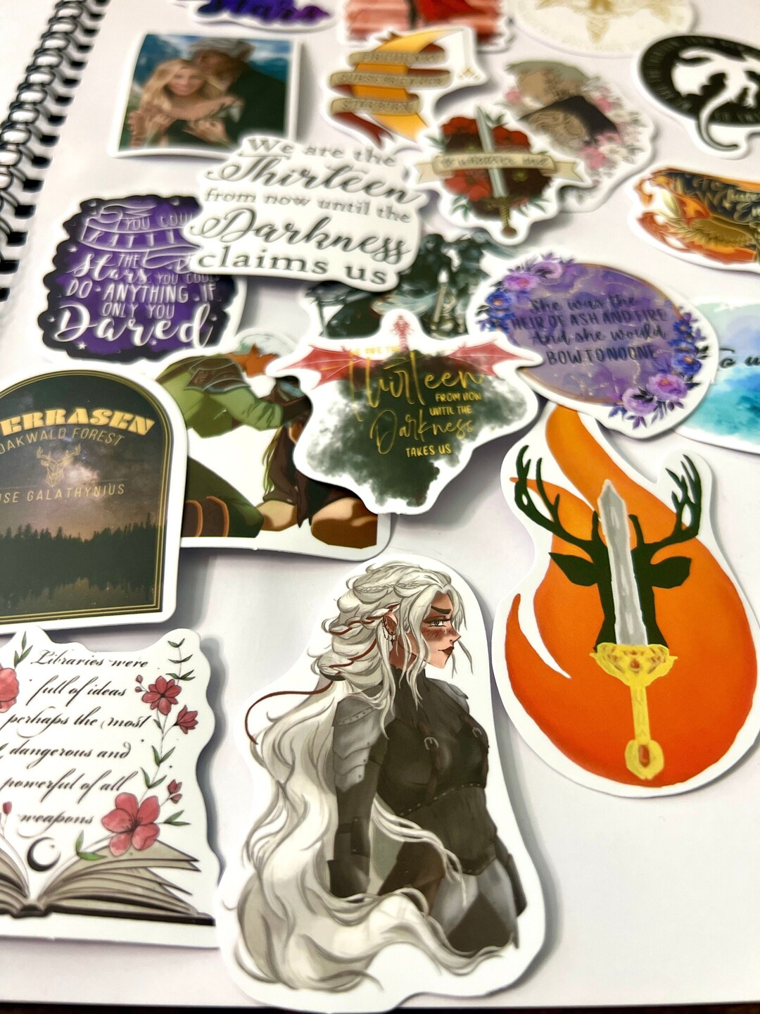 50 Pc. Throne of Glass Stickers, Book Lover, Sarah J. Mass Books - Etsy