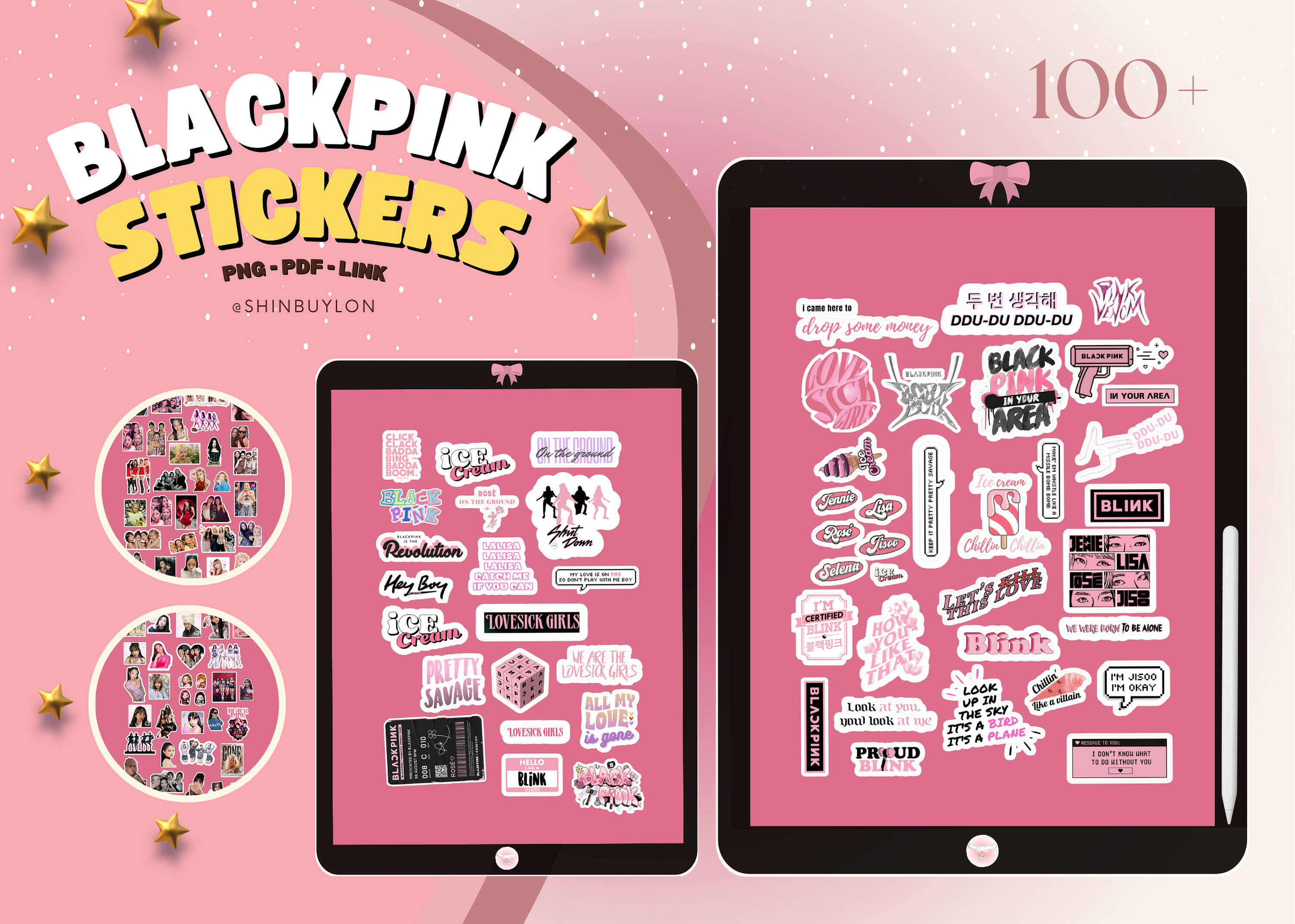 100 Blackpink Stickers K-POP DIY Personalization Sticker Pack, Laptop ...