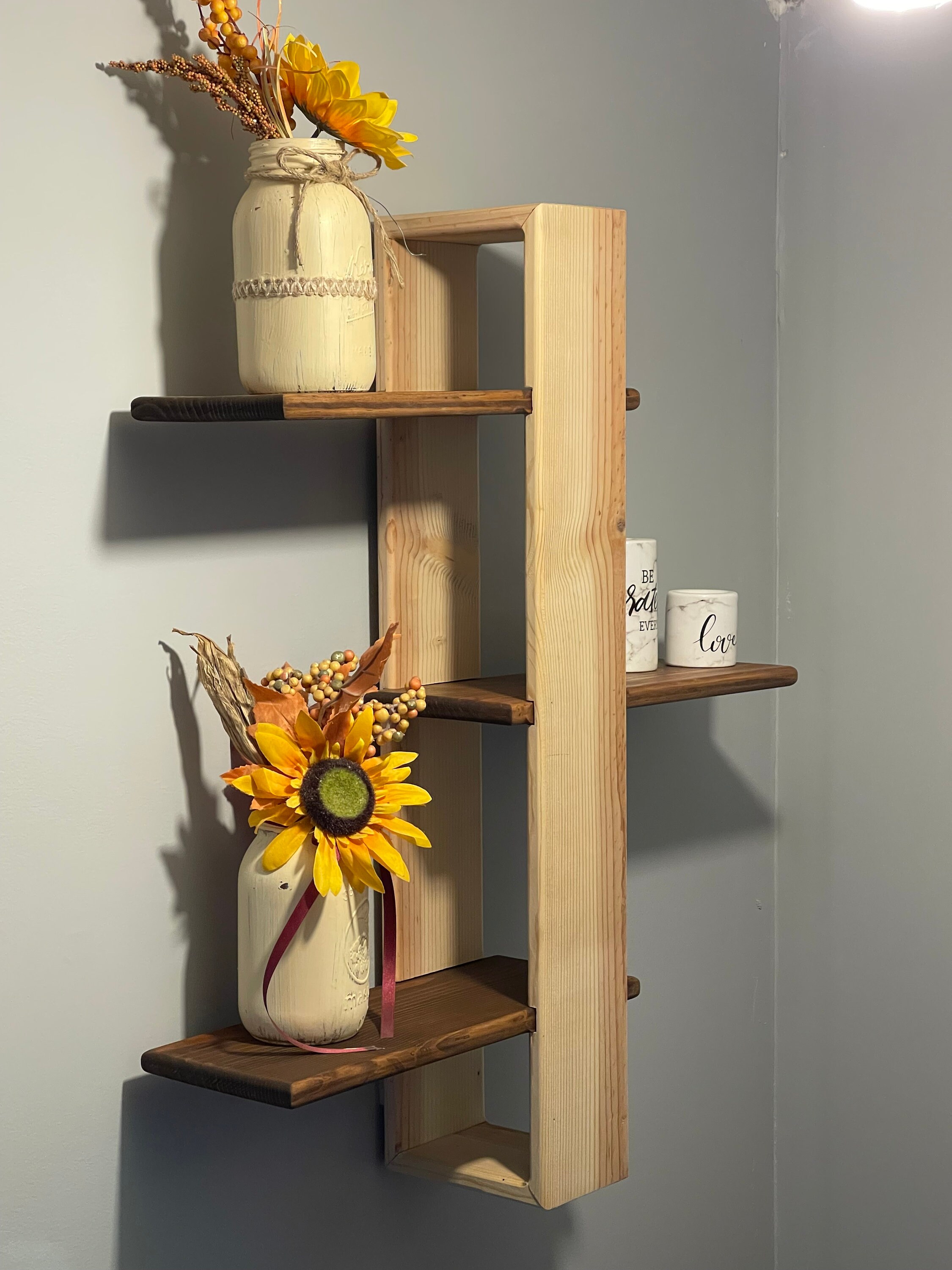 Wooden Wall Mounted Shelves - Etsy