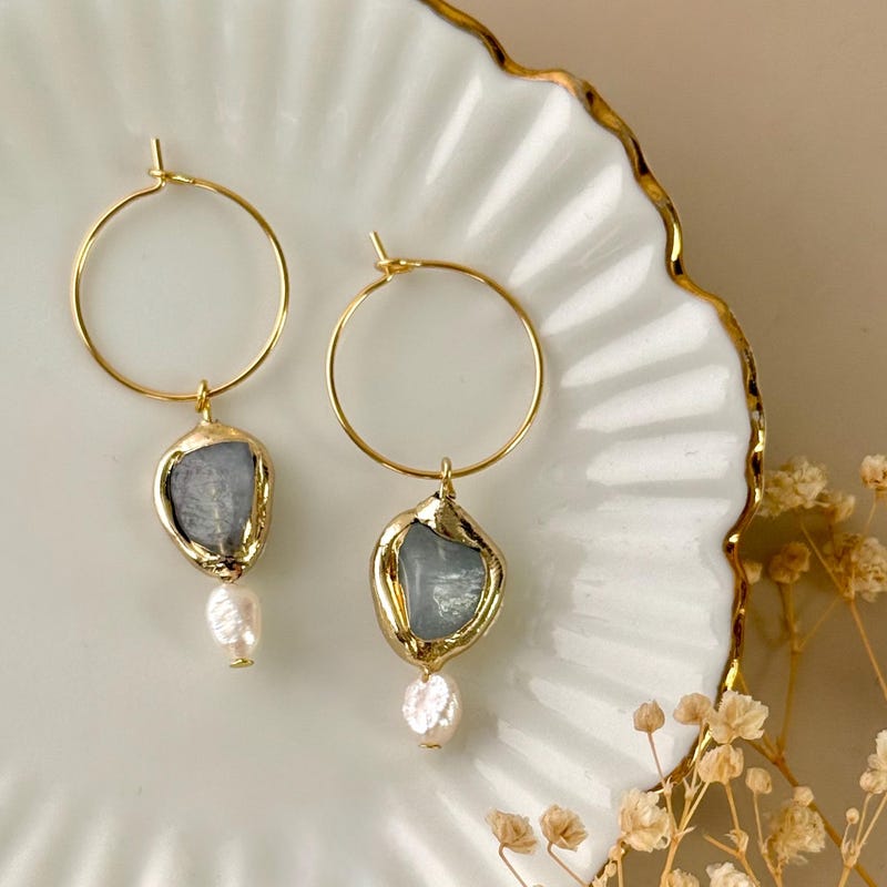 Hellblaue steine schmuck - Etsy.de