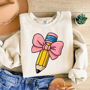 Teacher Png Shirt Design, Teacher Coquette Pencil Png, Back to School ...
