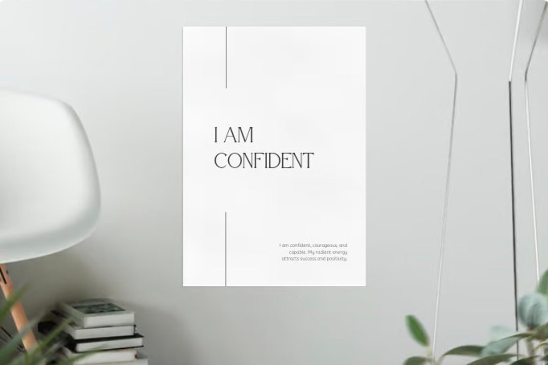 1x Printable Affirmation Poster I Am Confident - Etsy