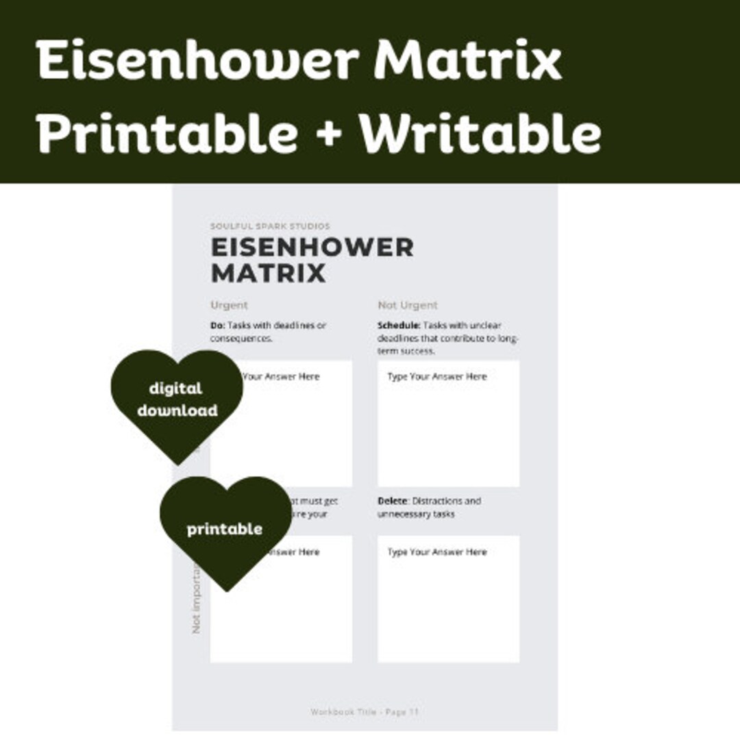 Eisenhower Matrix - Time Management PDF - Time Blocking - Time ...