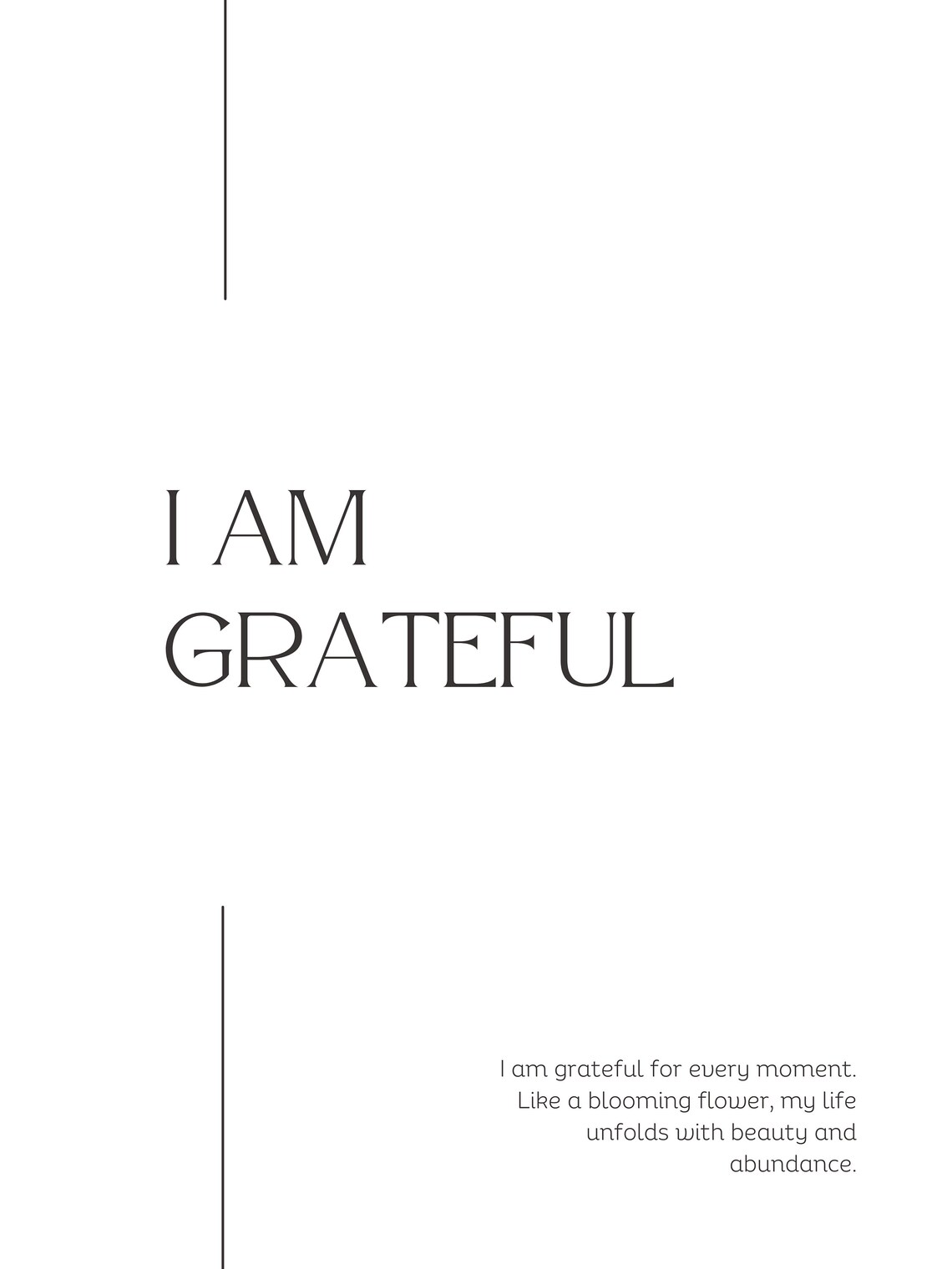 1x Printable Daily Affirmation Poster I Am Grateful - Etsy