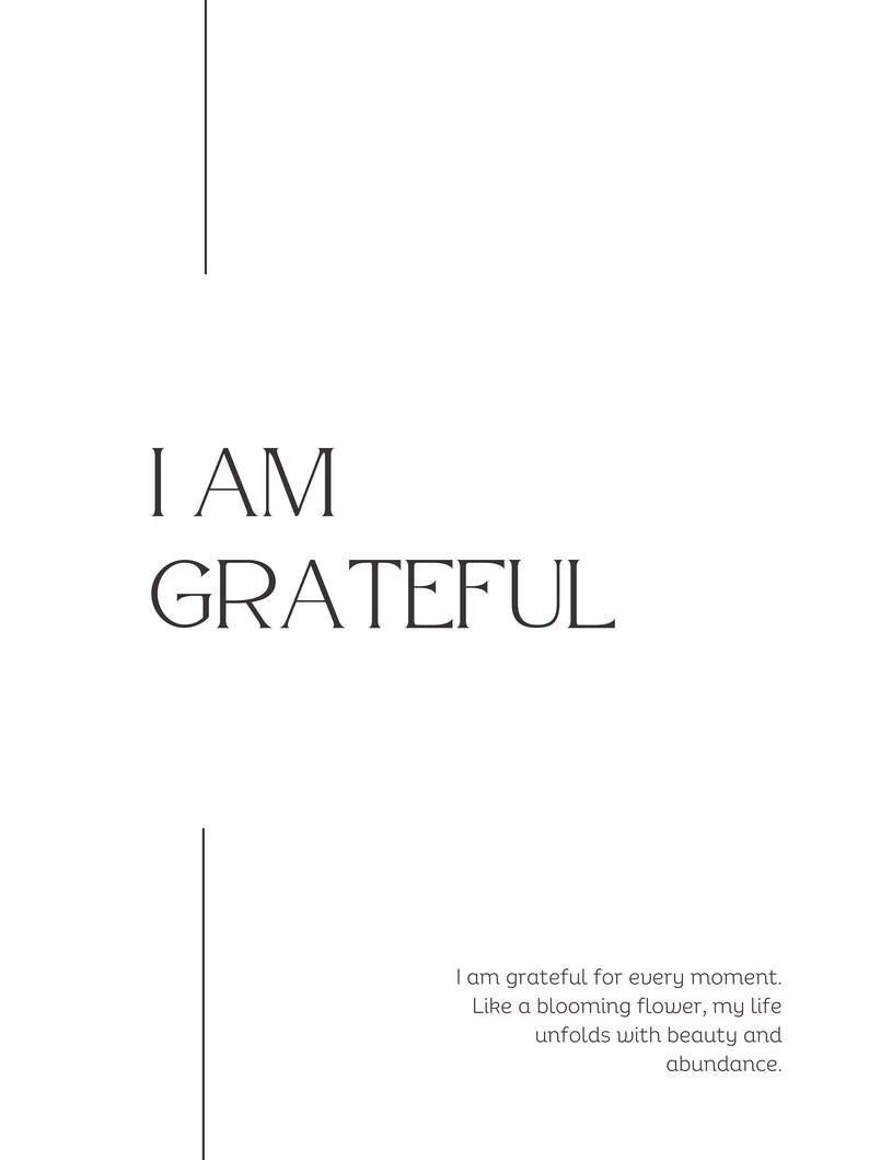 1x Printable Daily Affirmation Poster I Am Grateful - Etsy