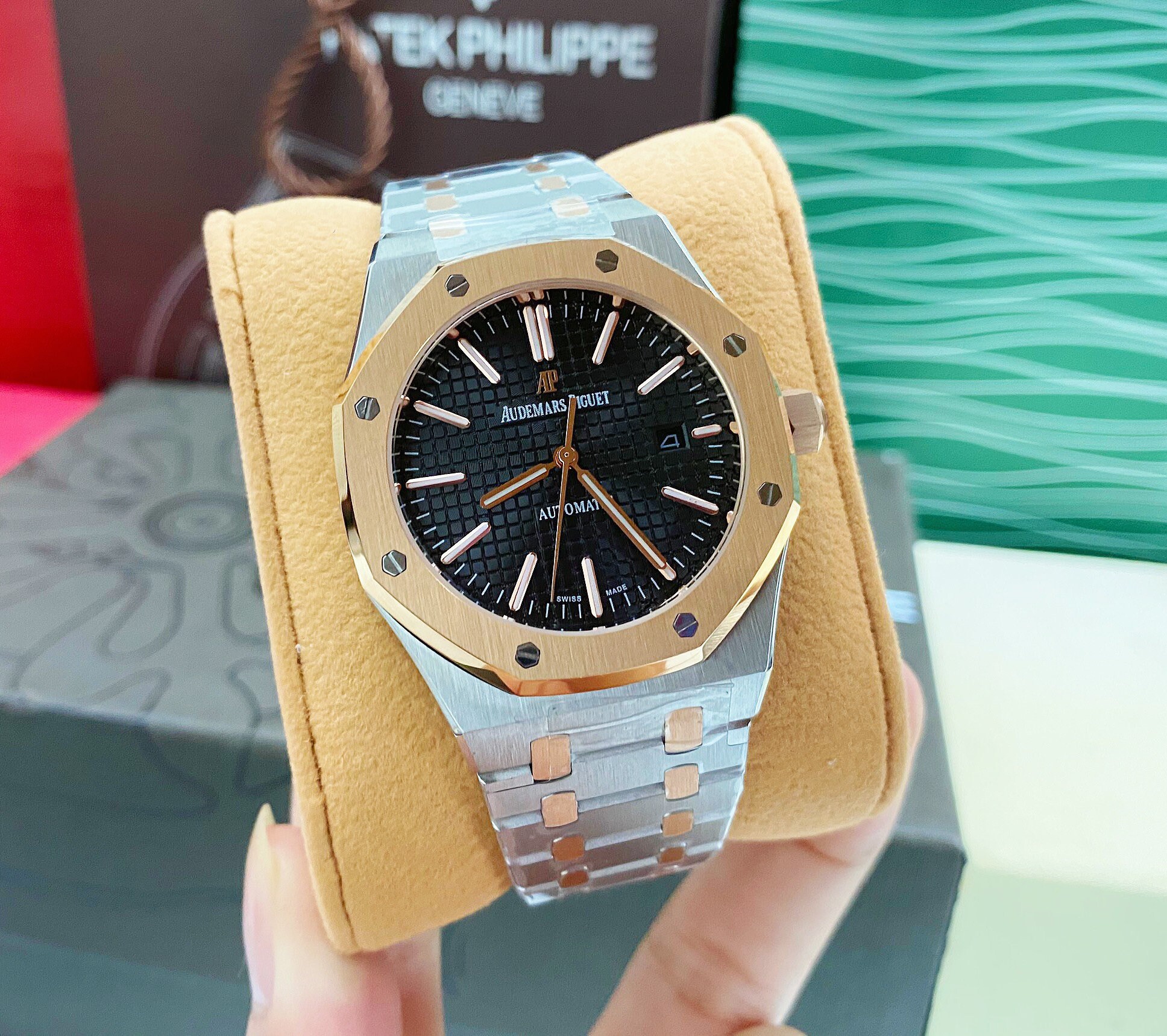 Audemars Piguet Royal Oak Demi Black Gold 41mm Dial, Luxury Audemars ...