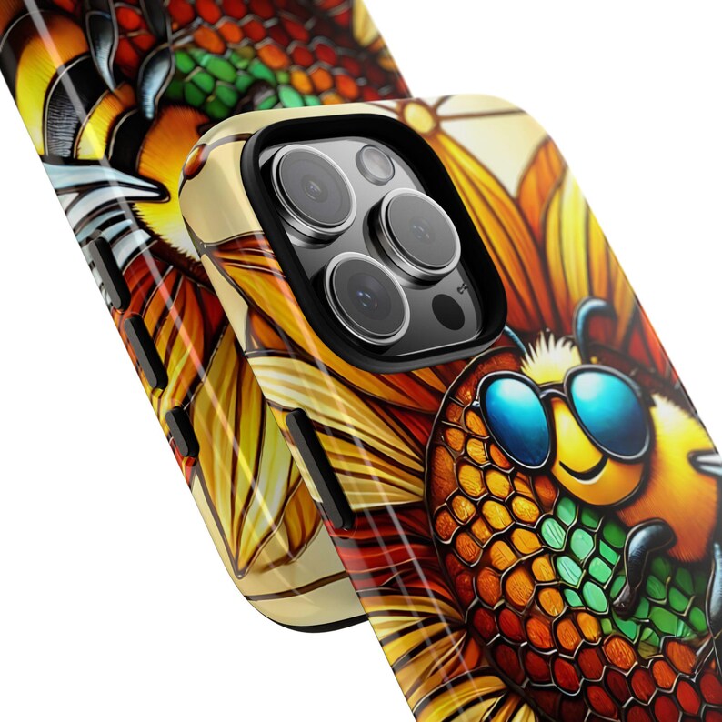 Sunflower Bee Phone Case, Floral Art, Durable Protective Cover - Etsy