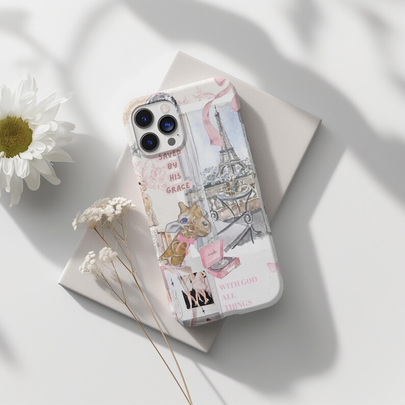 Coquette Saved by His Grace Christian Collage Phone Case, Faith ...