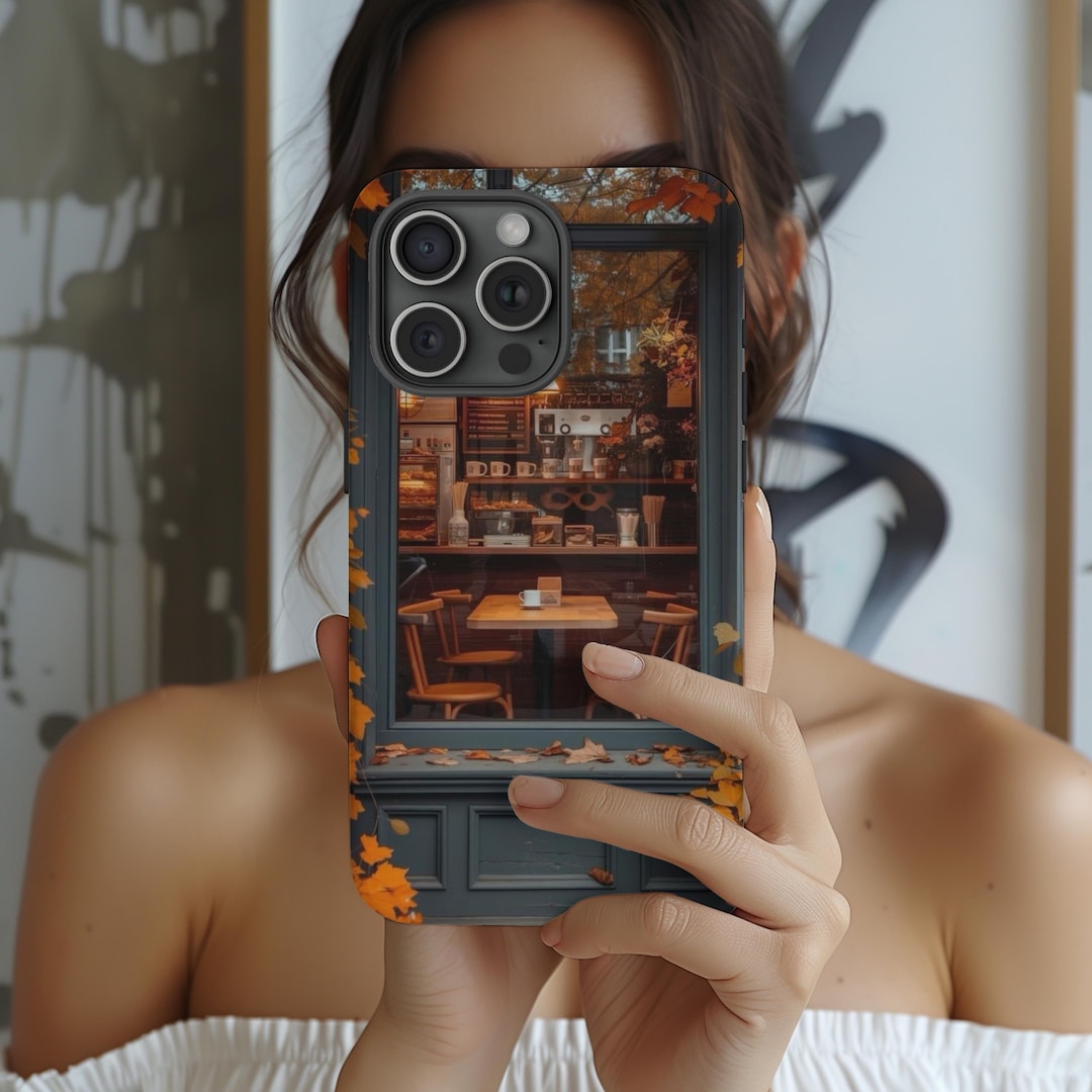 Cozy Fall Coffee Shop Phone Case: Autumn Cafe Design - Etsy