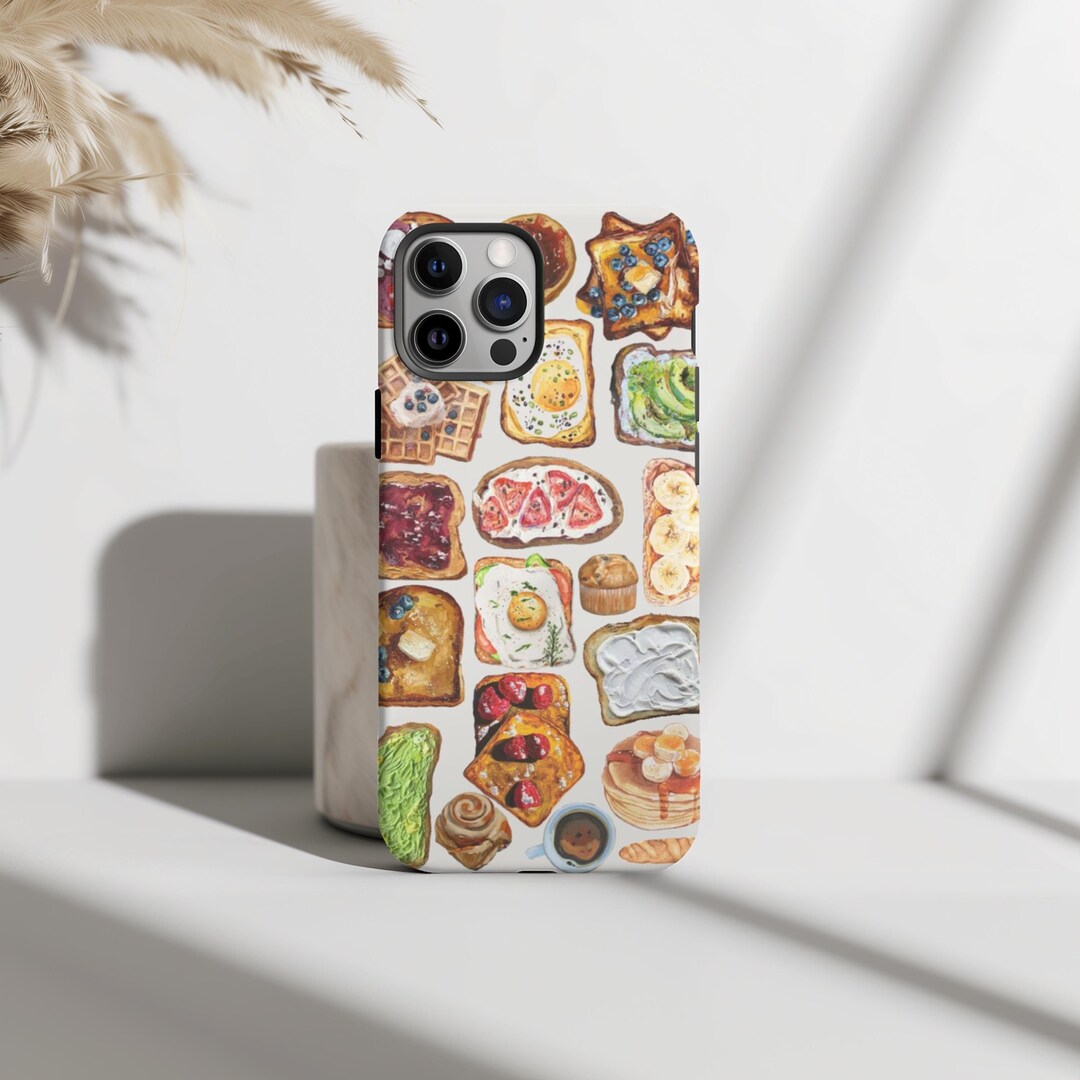 Breakfast Foodie Phone Case, Playful Collage Design - Etsy
