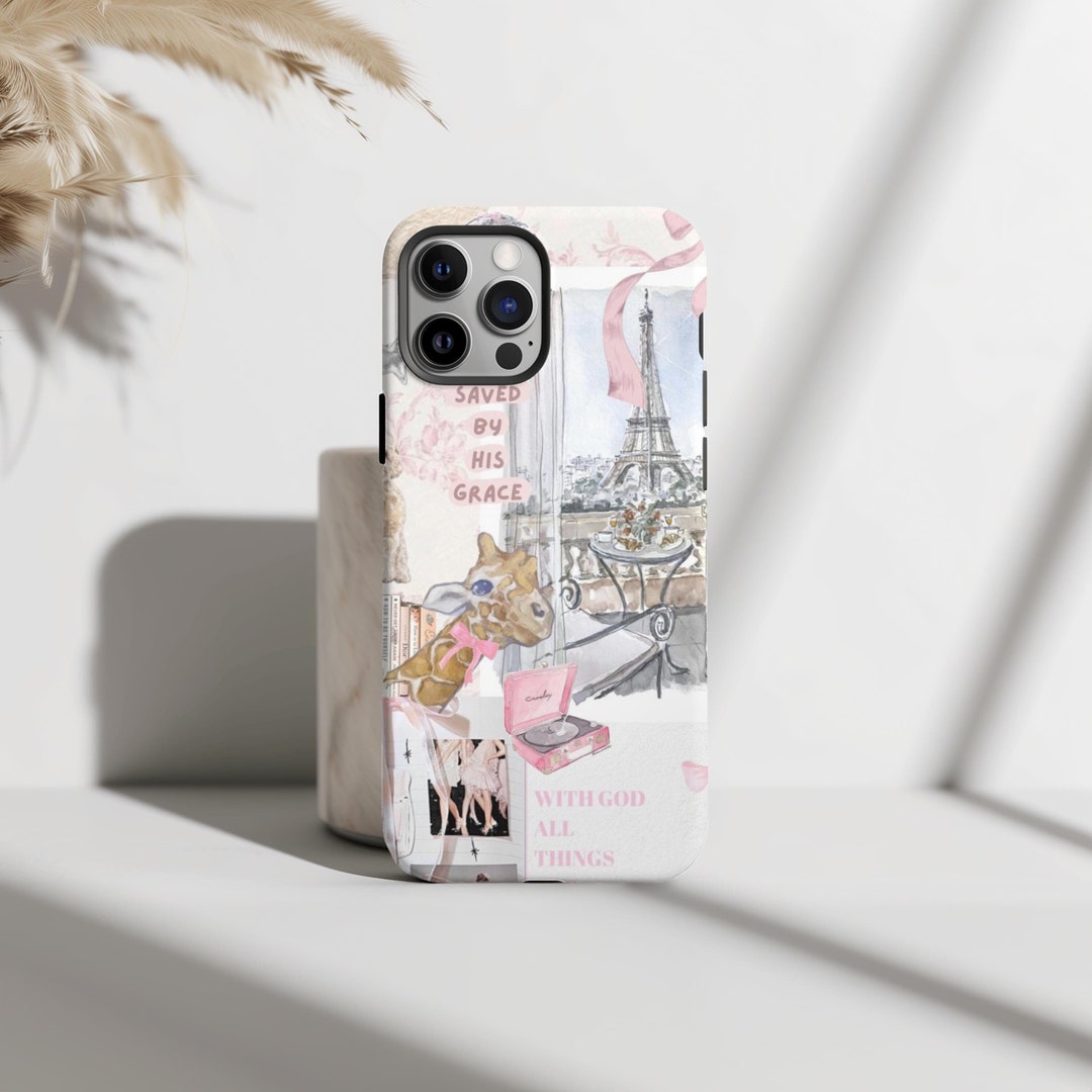 Coquette Saved by His Grace Christian Collage Phone Case, Faith ...