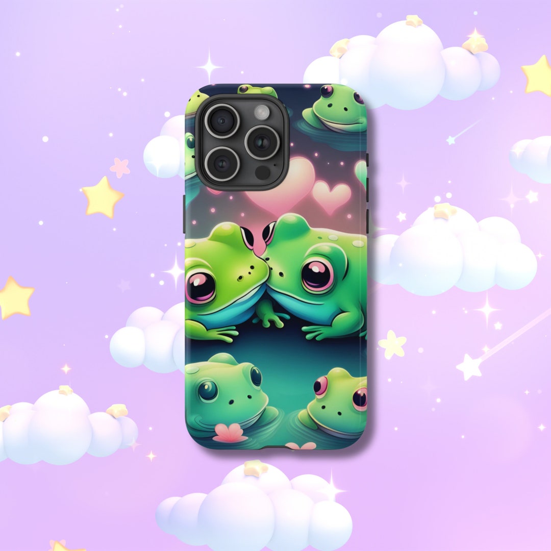 Tough Cute Frog Phone Case, Cute Dreamy Cartoon Aesthetic, iPhone 15 14 ...