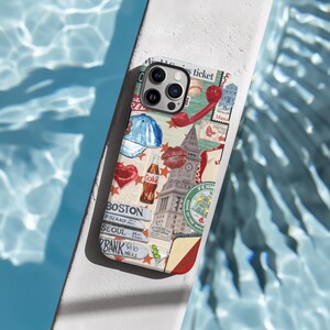 Vintage Boston City Girl Collage Phone Case, Downtown Girl, Scrapbook ...