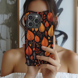 Cozy Fall Autumn Leaves Phone Case, Aesthetic Painting, Case for Fall ...