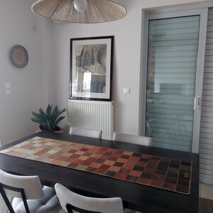 Handmade Leather Patchwork Table Runner / Genuine Leather Table Runner ...