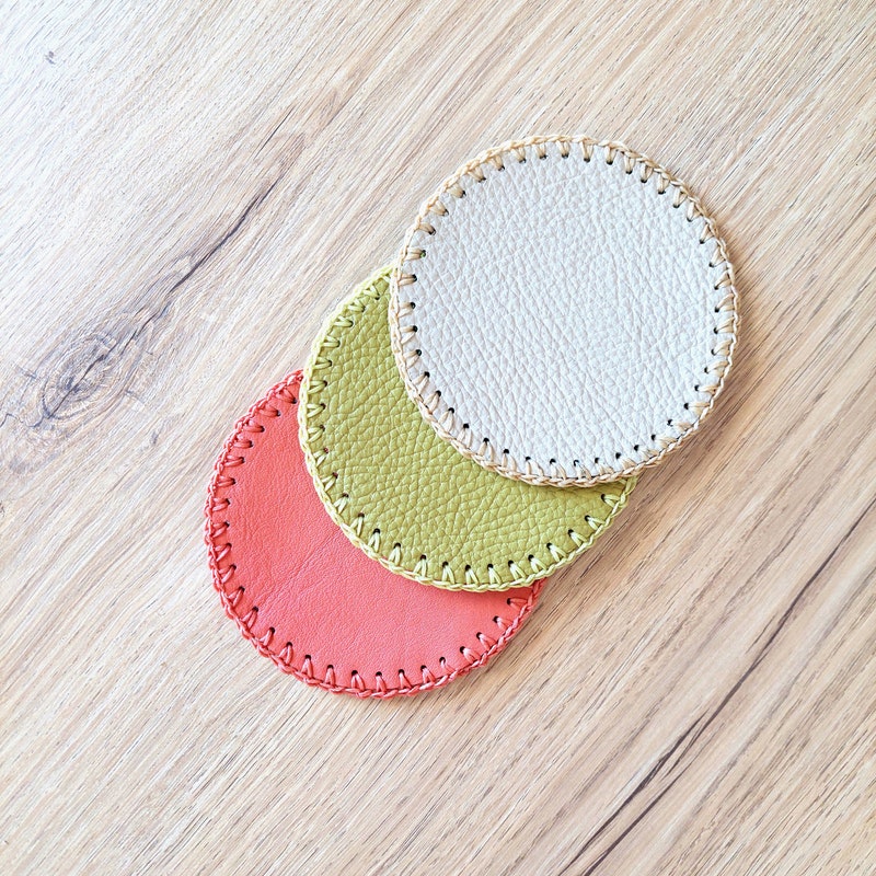 Leather Coasters - Etsy