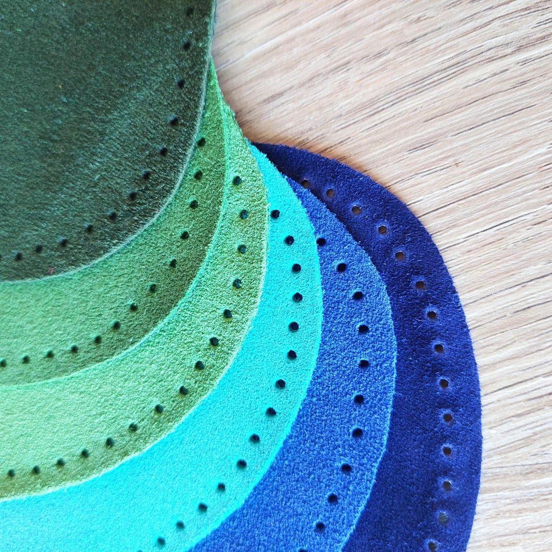 Suede Leather Elbow/knee Patches punched/not Punched Pair of Blue Green ...