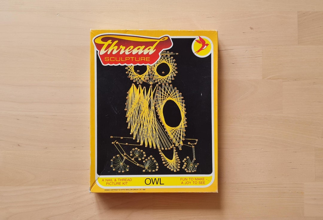 Vintage String Art Kit Thread Sculpture Owl String Art DIY Kit Nail ...