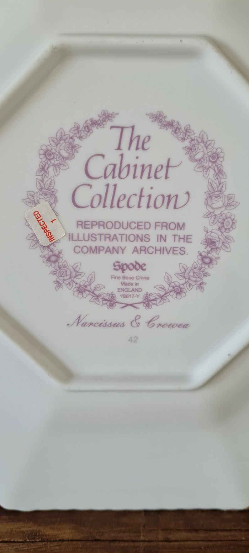 Spode Narcissus & Crowea Bone China Plate Cabinet Collection Scalloped ...