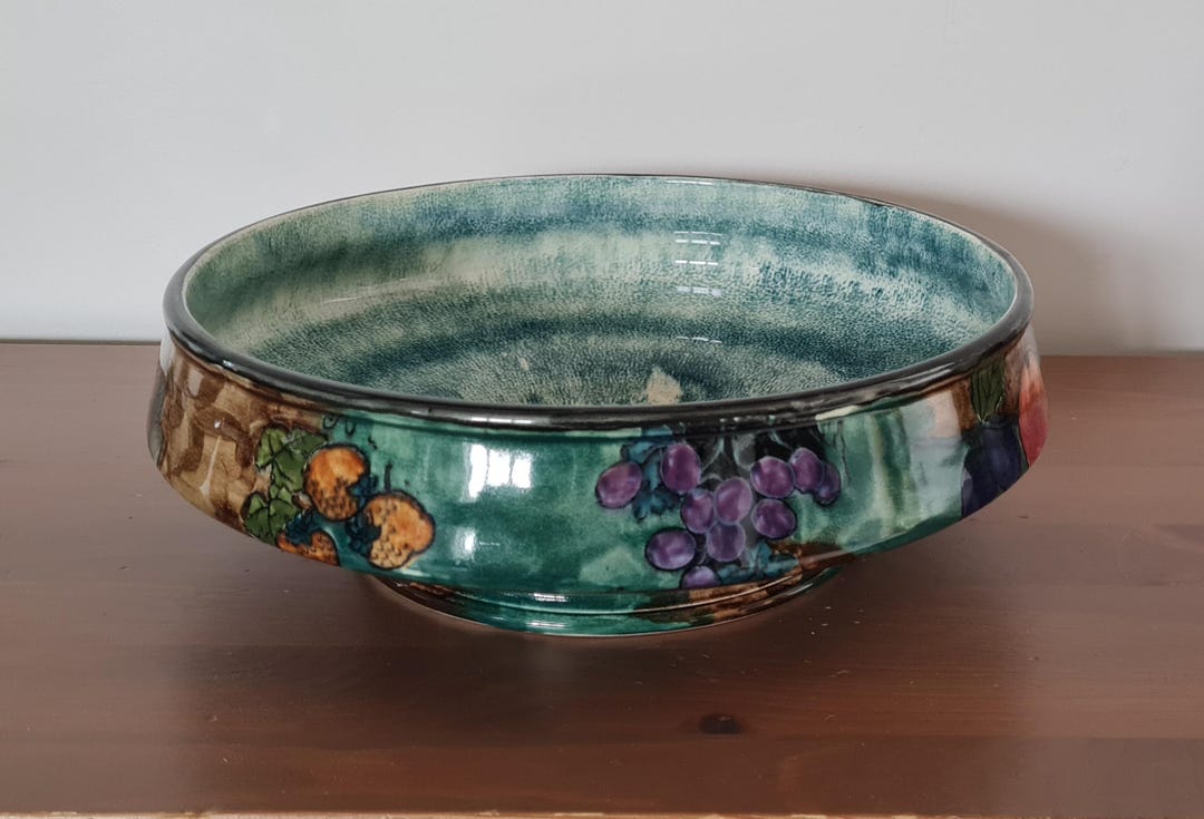 Vintage S Hancock & Sons FX Abraham Hand-painted Titian Ware Fruit Bowl ...